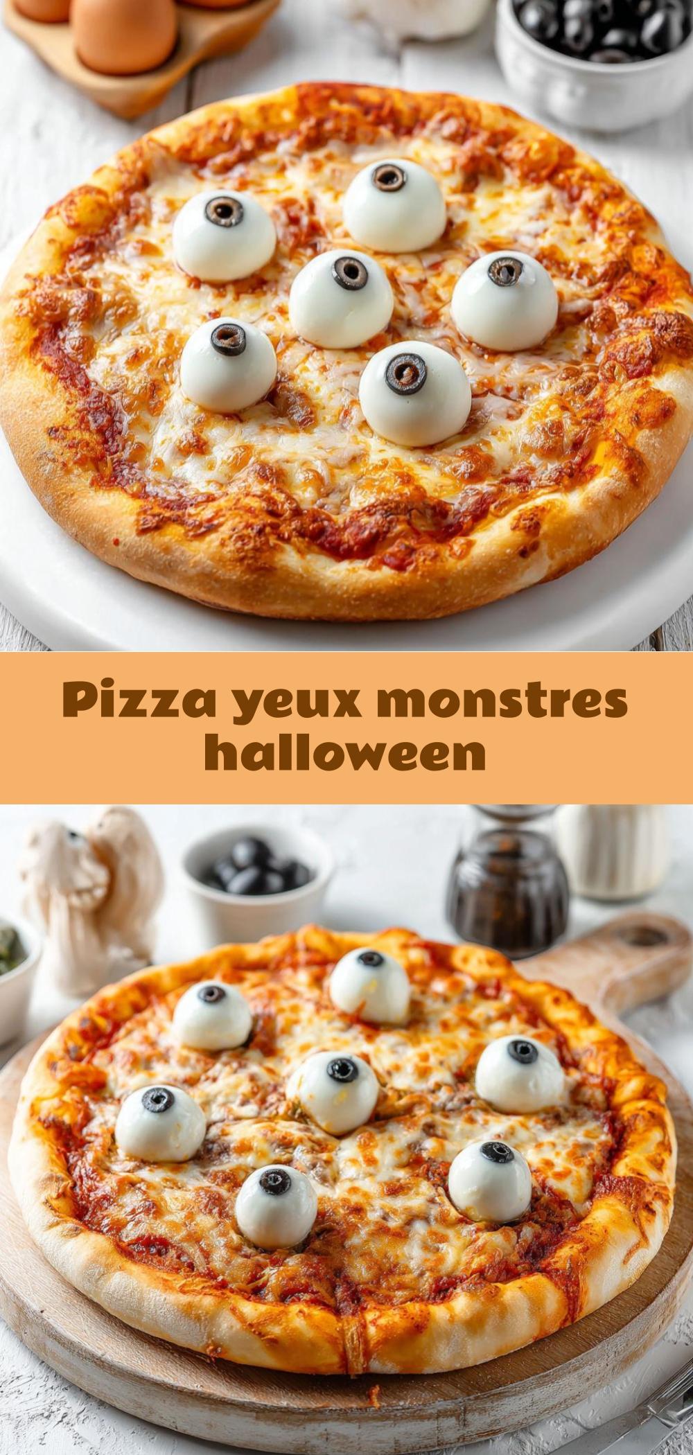 Pizza aux yeux de monstres pour Halloween facile - cuisine de amar