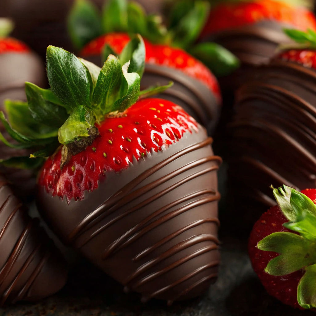 Fraises fraîches enrobées de chocolat noir intense - cuisine de amar
